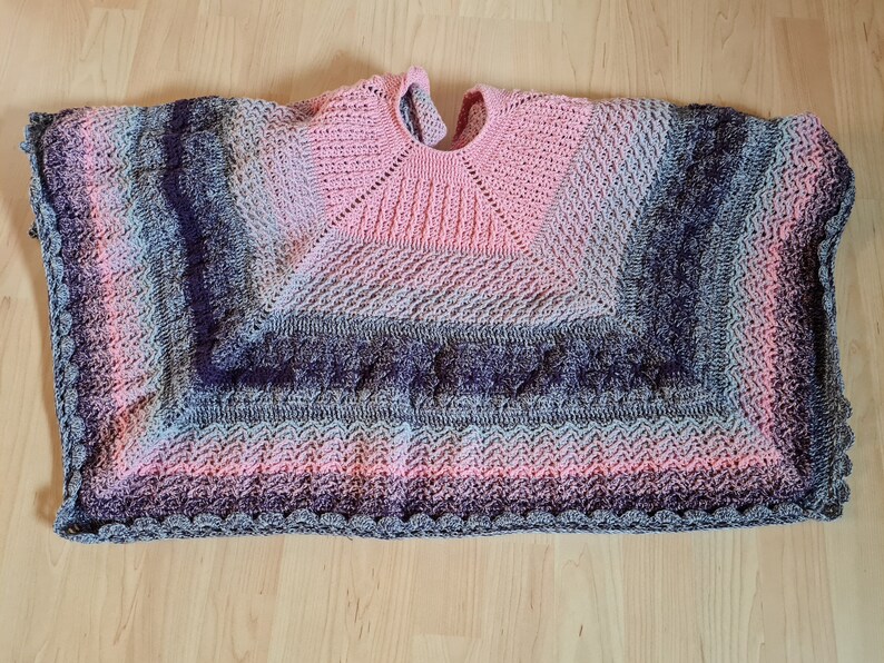 5 Corner Shawl/poncho Crocheted - Etsy