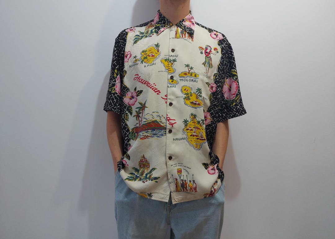 Reyn Spooner Hawaiian Shirt: Coconut Palm Pattern, Made in Hawaii, Size ...