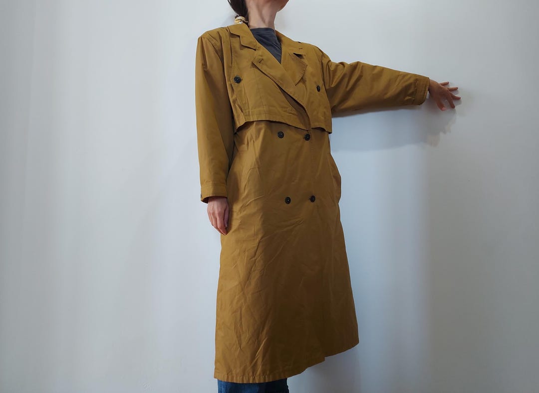 Vintage Gil Bret Brown Trench Coat: 80s Insulated Overcoat, Size L - Etsy