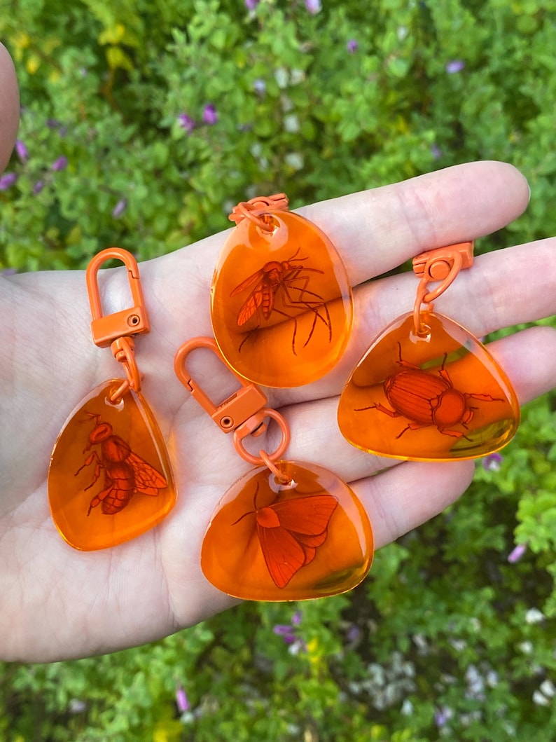 Faux Amber Insect Fossil Acrylic Keychains - Etsy
