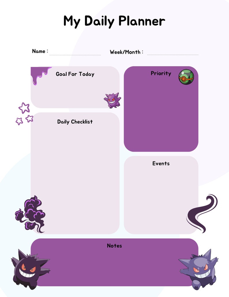 Pokémon Daily Planner BUNDLE 8 Pokémon Charizard, Pikachu, Psyduck ...