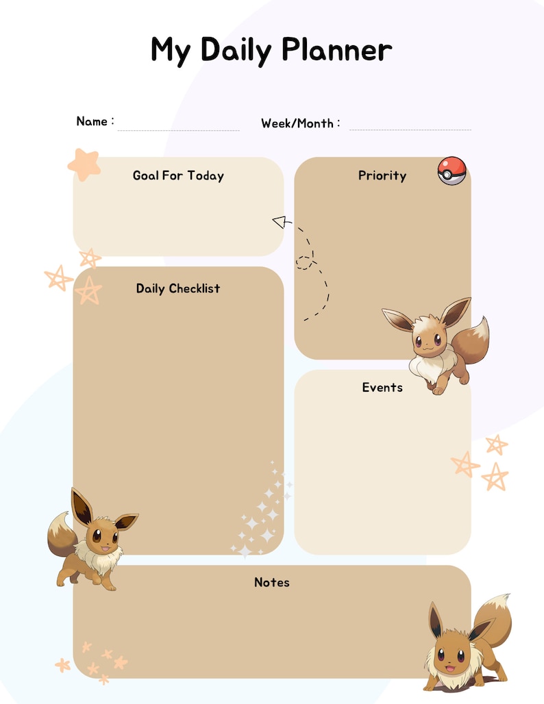 Pokémon Daily Planner BUNDLE 8 Pokémon Charizard, Pikachu, Psyduck ...