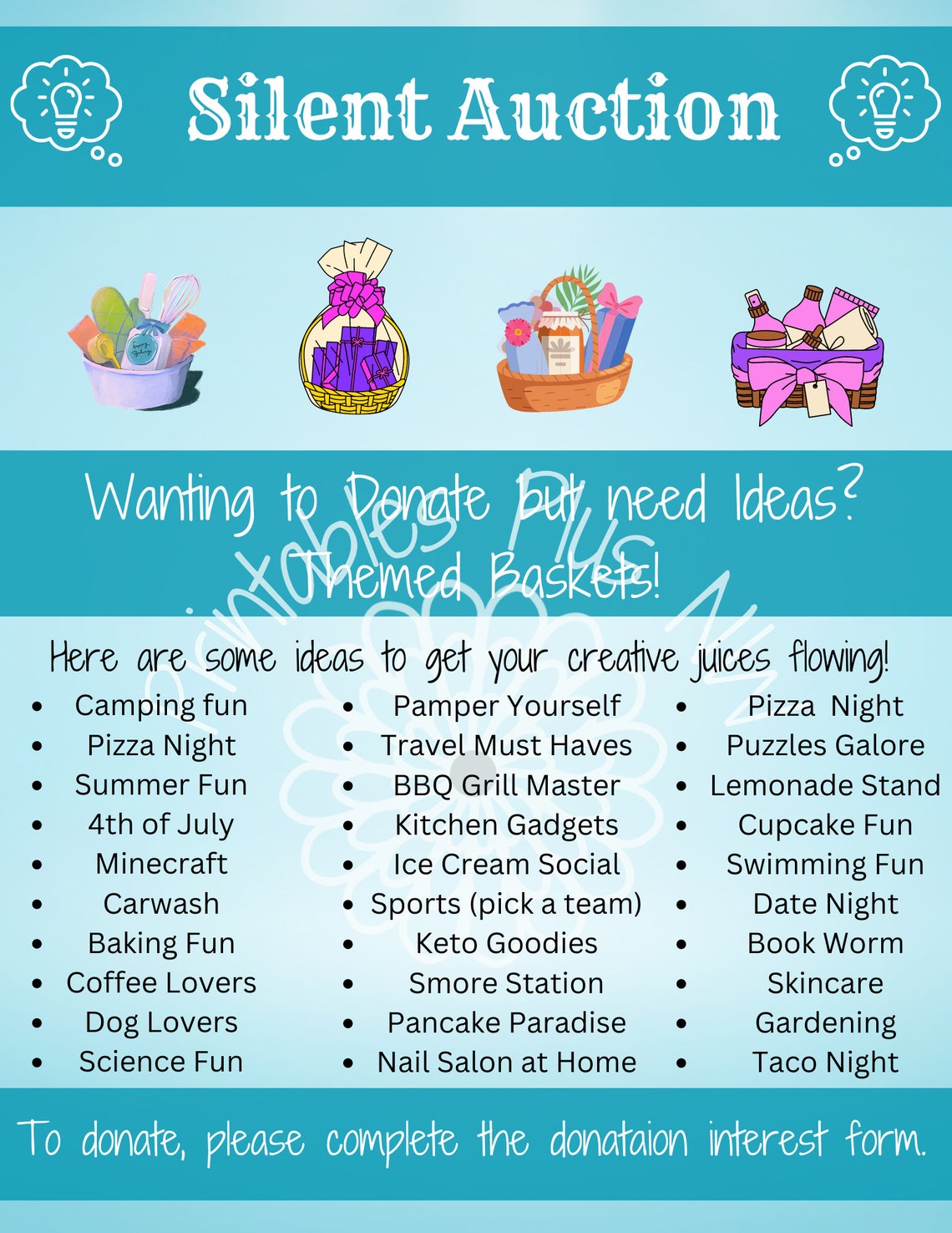 Silent Auction Flyer Social Media Post Graphic Online Marketing Theme ...