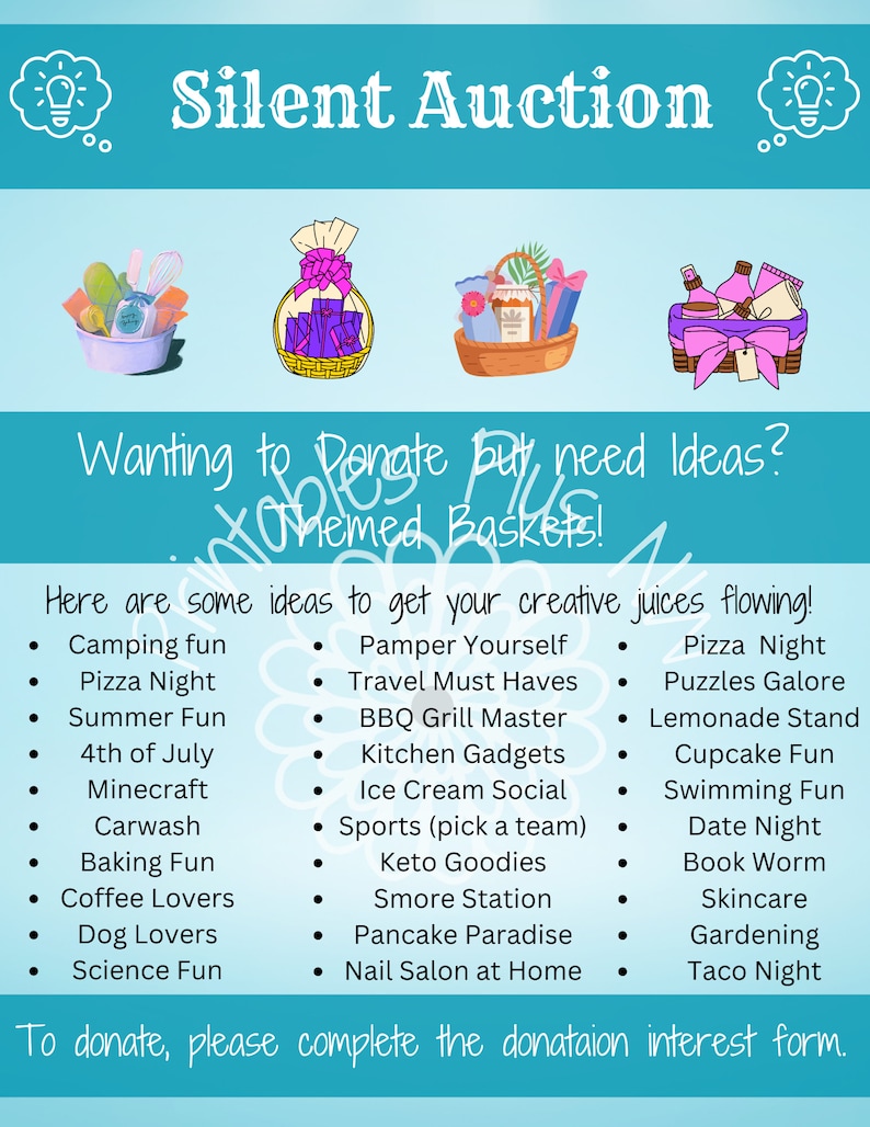 Silent Auction Flyer Social Media Post Graphic Online Marketing Theme ...