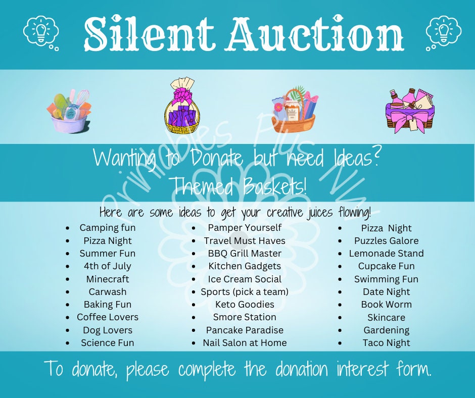 Silent Auction Flyer Social Media Post Graphic Online Marketing Theme ...