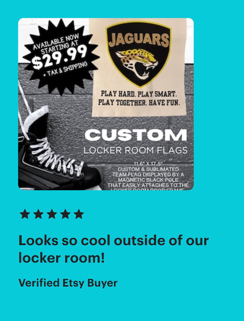 Hockey Locker Room Flag - Magnetic Custom Design Team Logo - Etsy