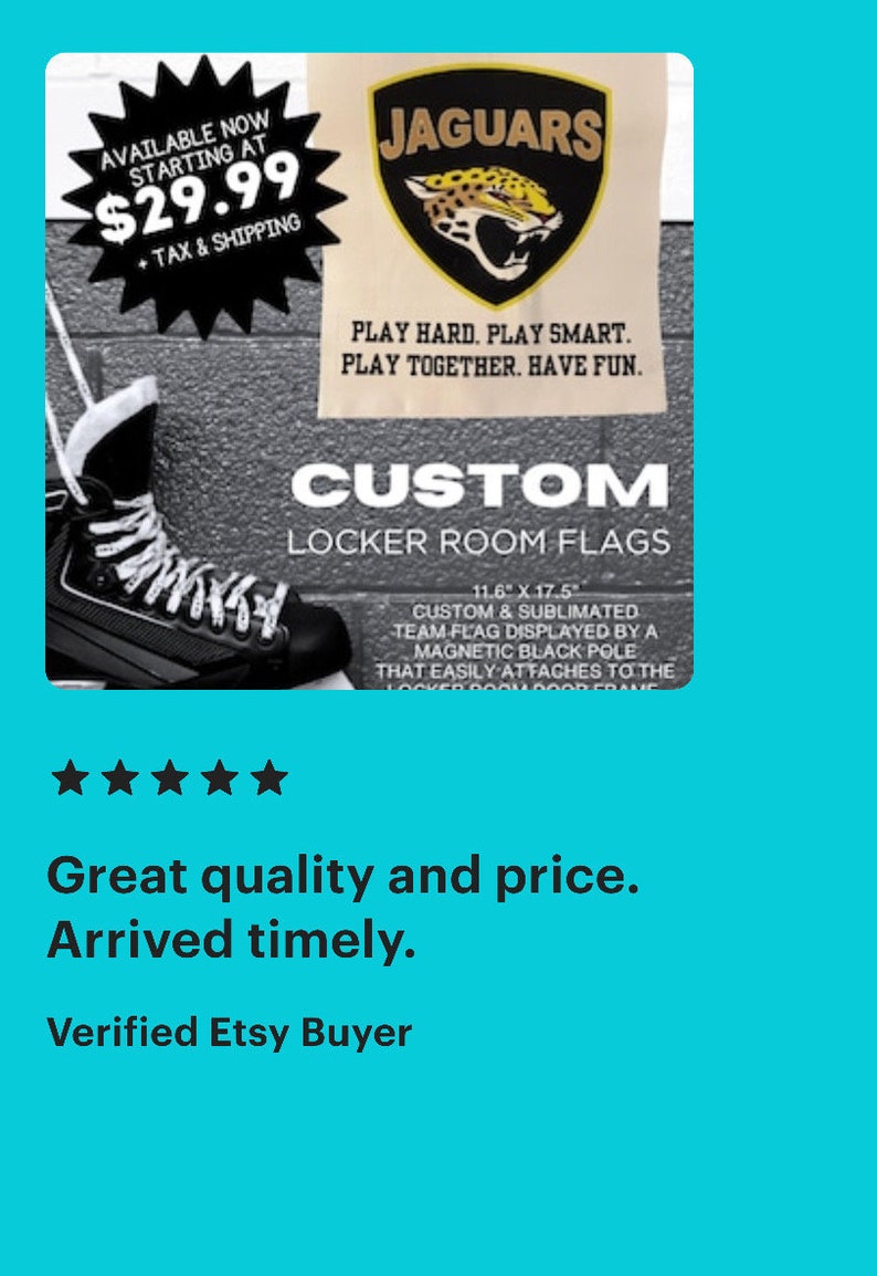 Hockey Locker Room Flag - Magnetic Custom Design Team Logo - Etsy