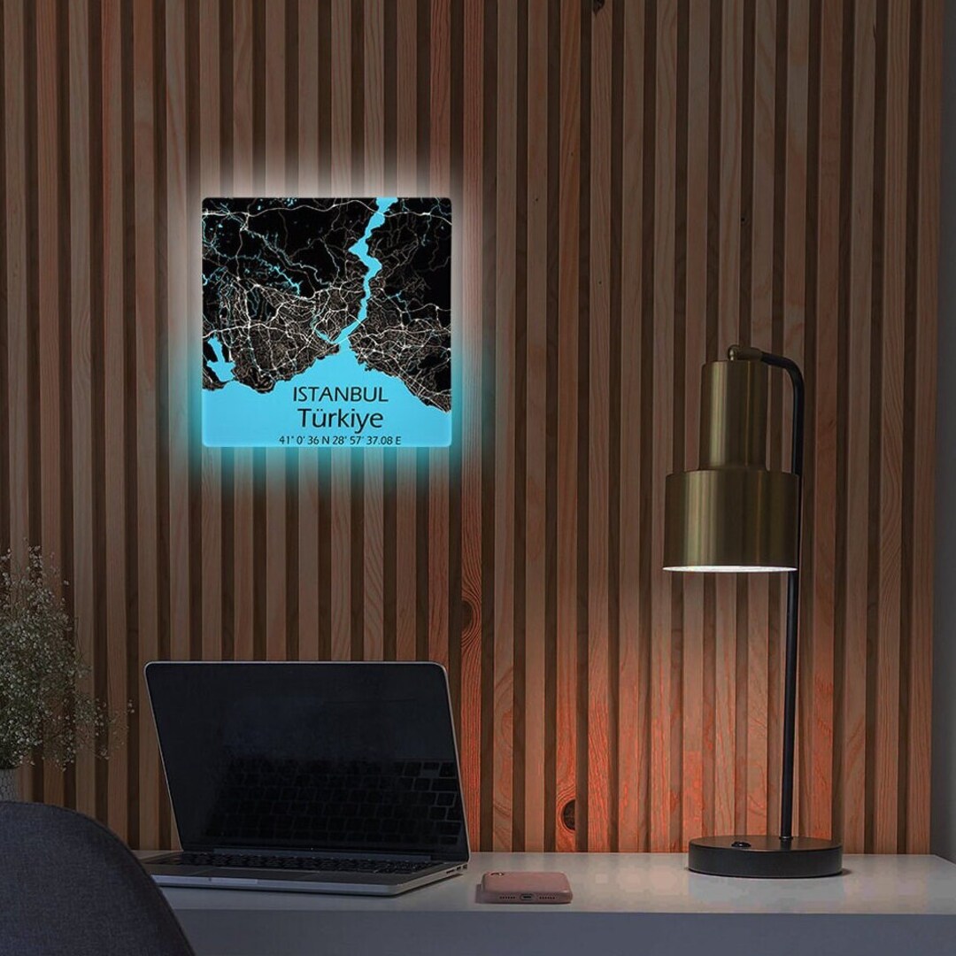 3D Lamp City Map Istanbul Turkey Türkiye, Birthday Gift, Wall, Table ...