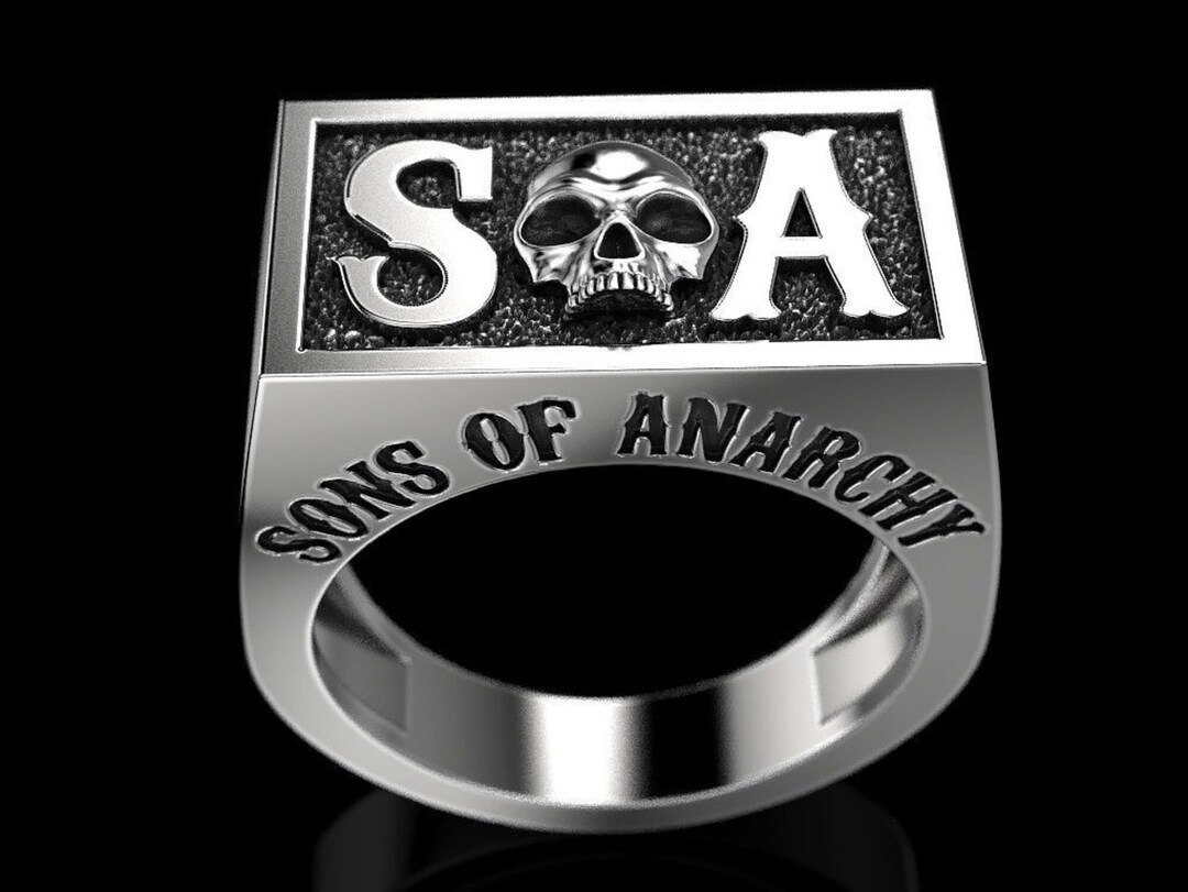 Men's Sons of Anarchy Skull Ring Sterling Silver 925,man Skull Ring ...