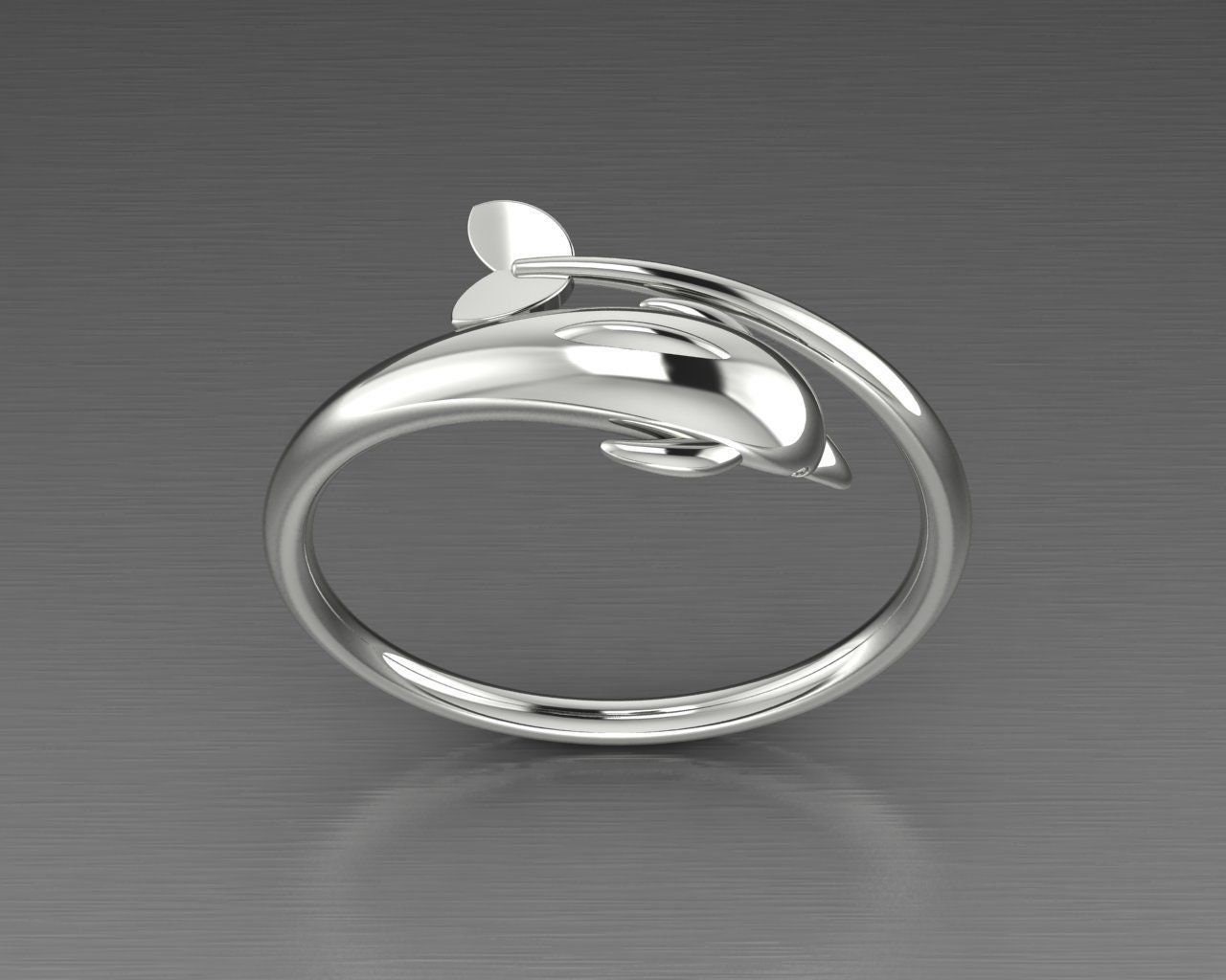 Silver Dolphin Ring,summer Jewelry,ocean Protective Ring,14k Gold Dolphin Ring,dolphin Statement ...