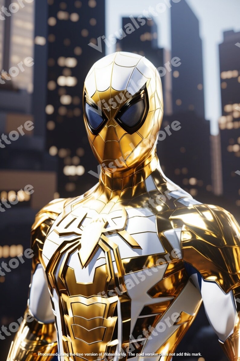 Spiderman Poster in Golden Suit - Etsy