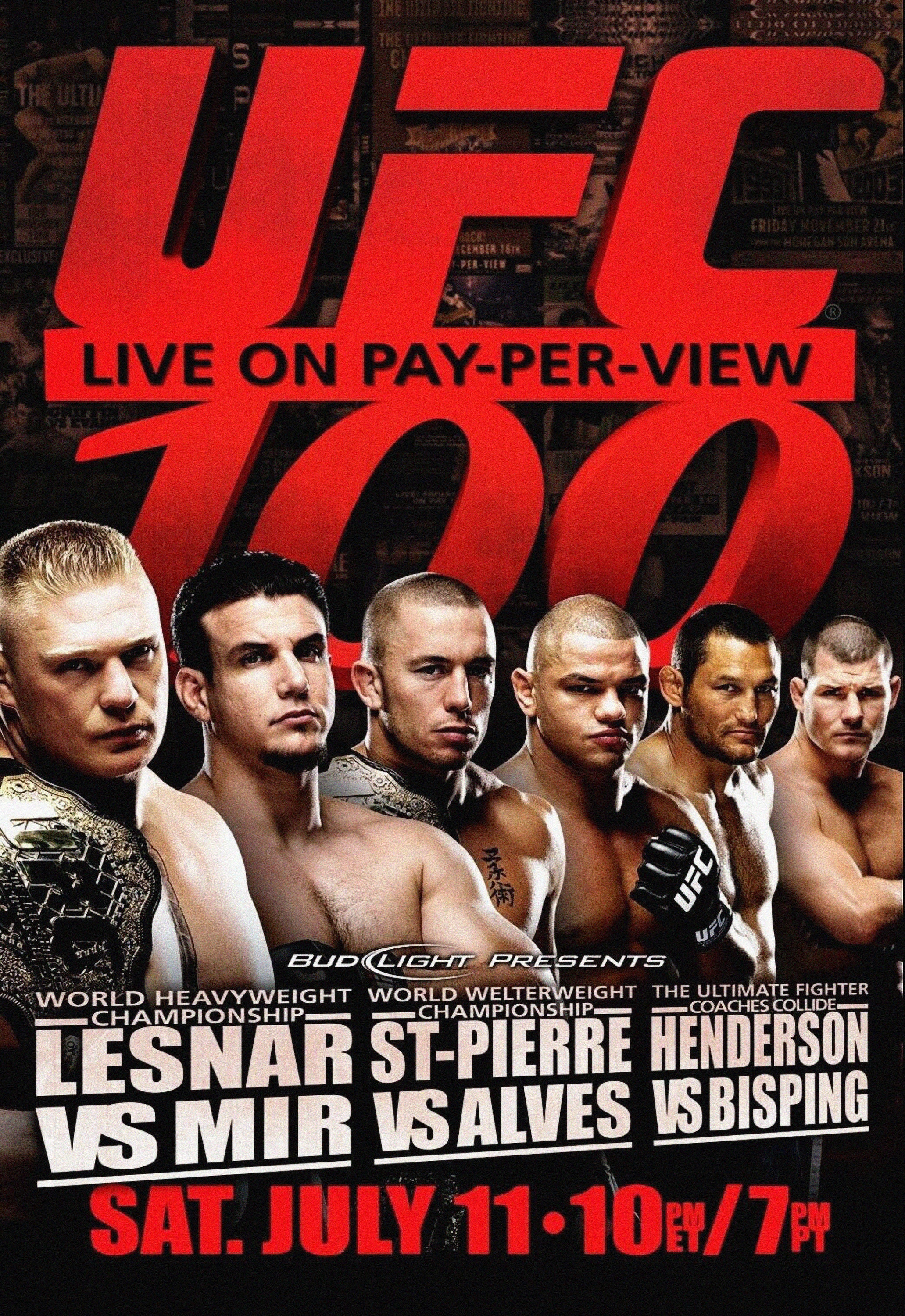 UFC 100 Brock Lesnar Vs Frank Mir George St-pierre GSP Vs Thiago Alves ...