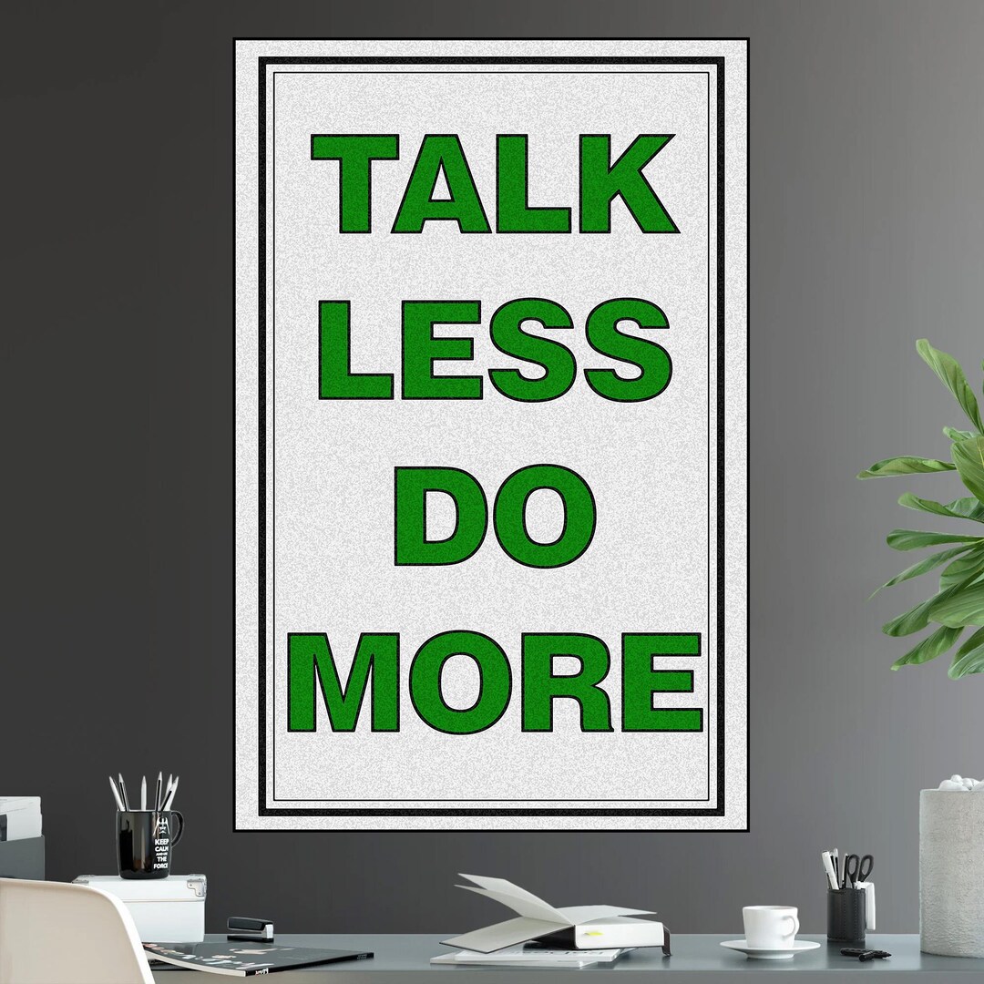 Talk Less Do More Motivational Gym Home Office Wall Art Poster Print ...