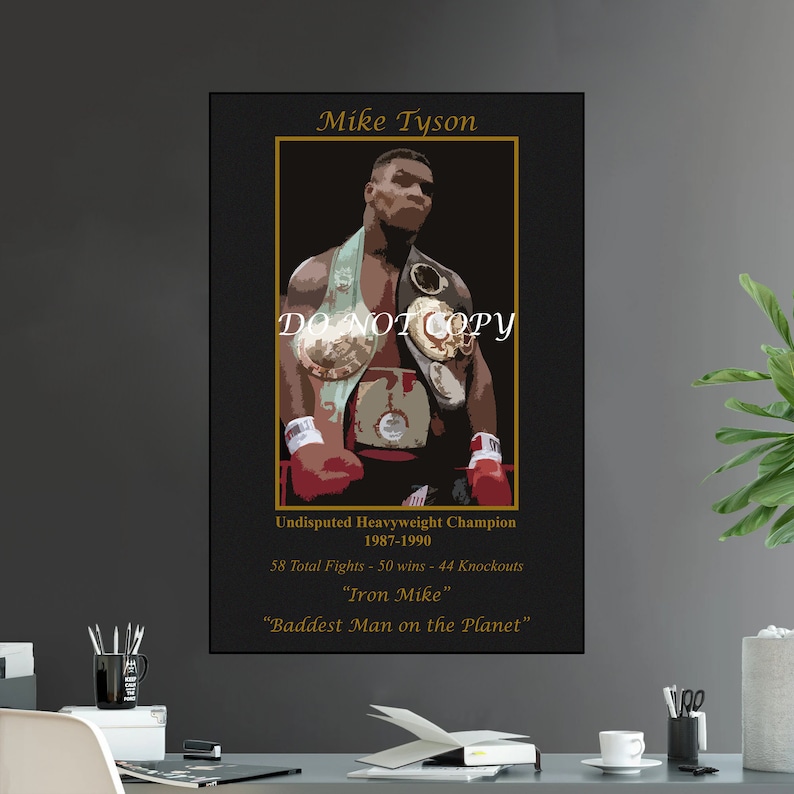 Mike Tyson Undisputed Heavyweight Champion Iconic Fighter Stats Poster ...