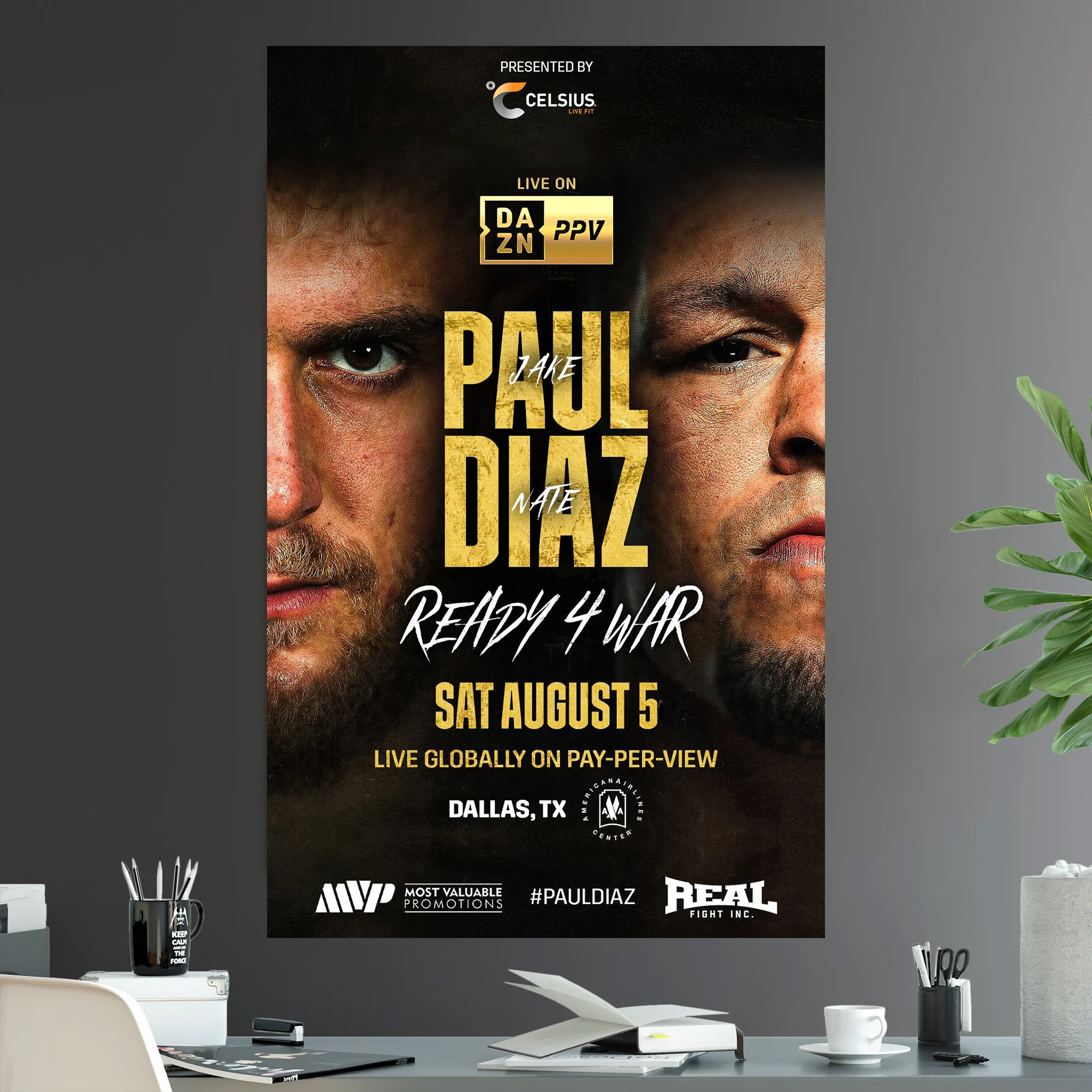 Boxing Fight Poster Jake Paul Vs Nate Diaz Ufc Youtube Pay per View ...