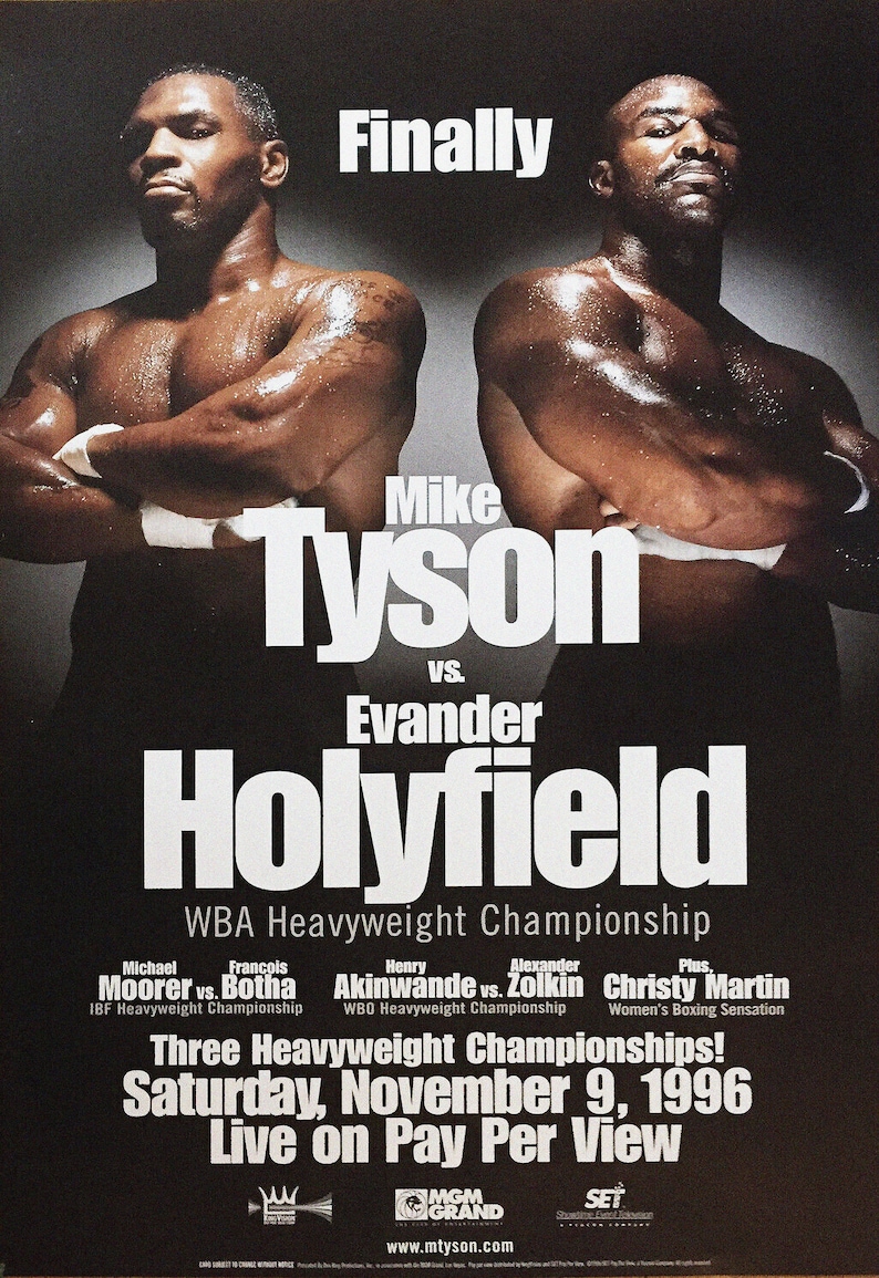 Mike Tyson Vs. Evander Holyfield Fight Poster Print 11x16 Iconic Boxing ...