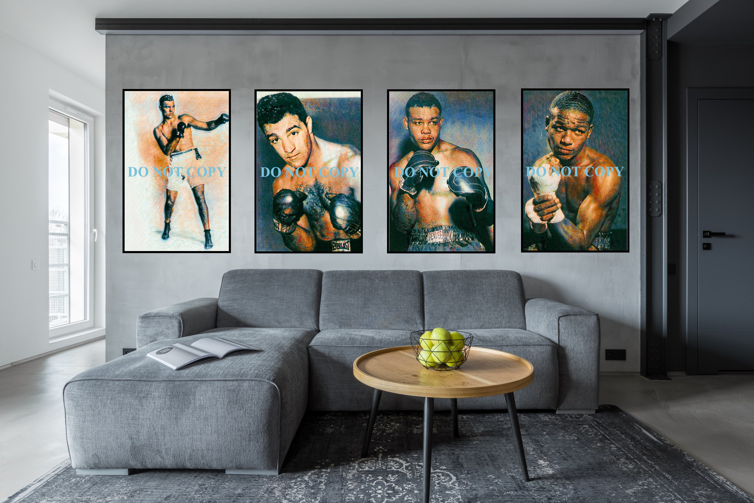 Boxing Icons Sugar Ray Robinson Rocky Marciano Joe Louis Jack Dempsey ...