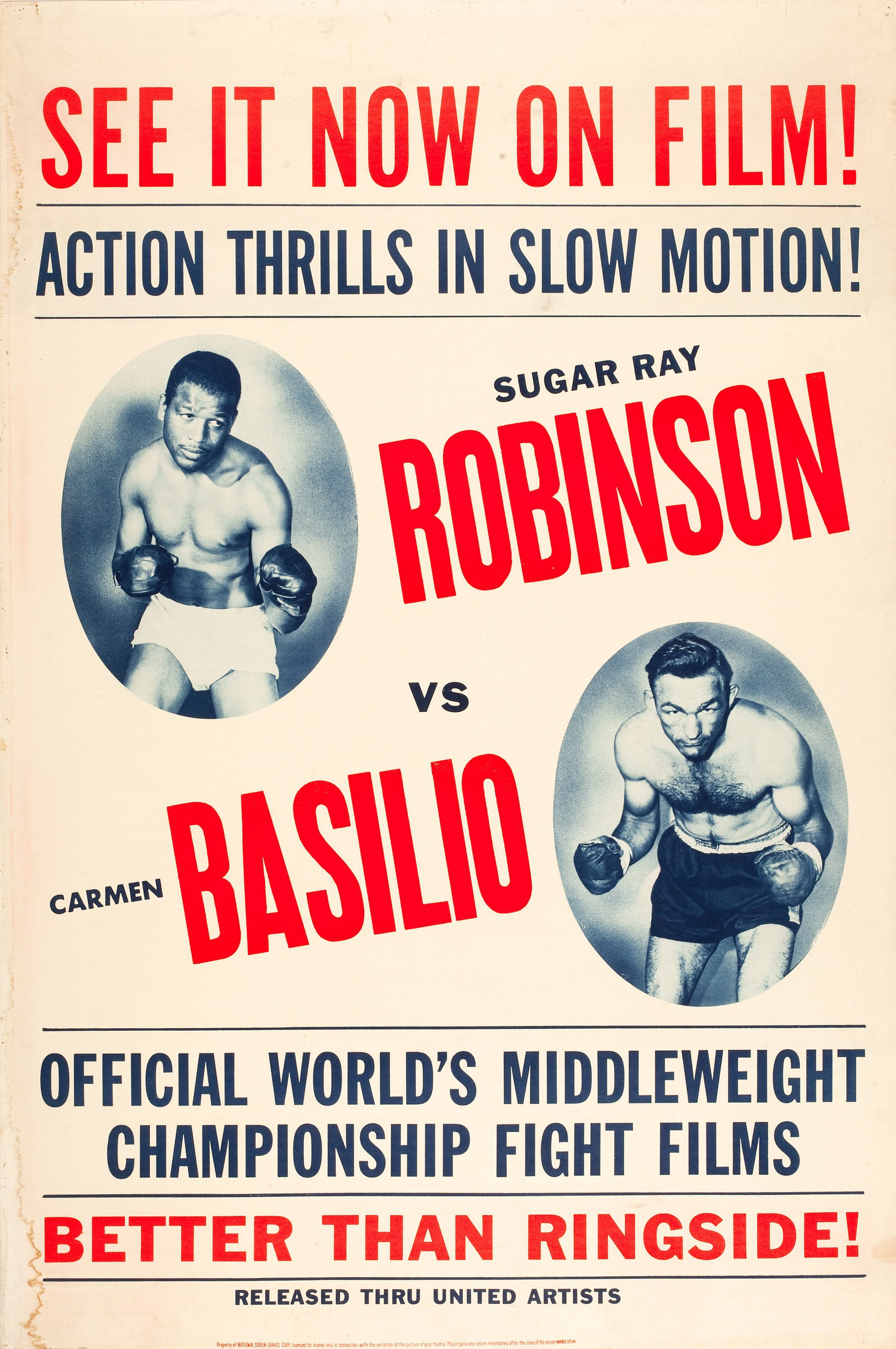 Sugar Ray Robinson Vs. Carmen Basilio Fight Poster Print 11x16 ...