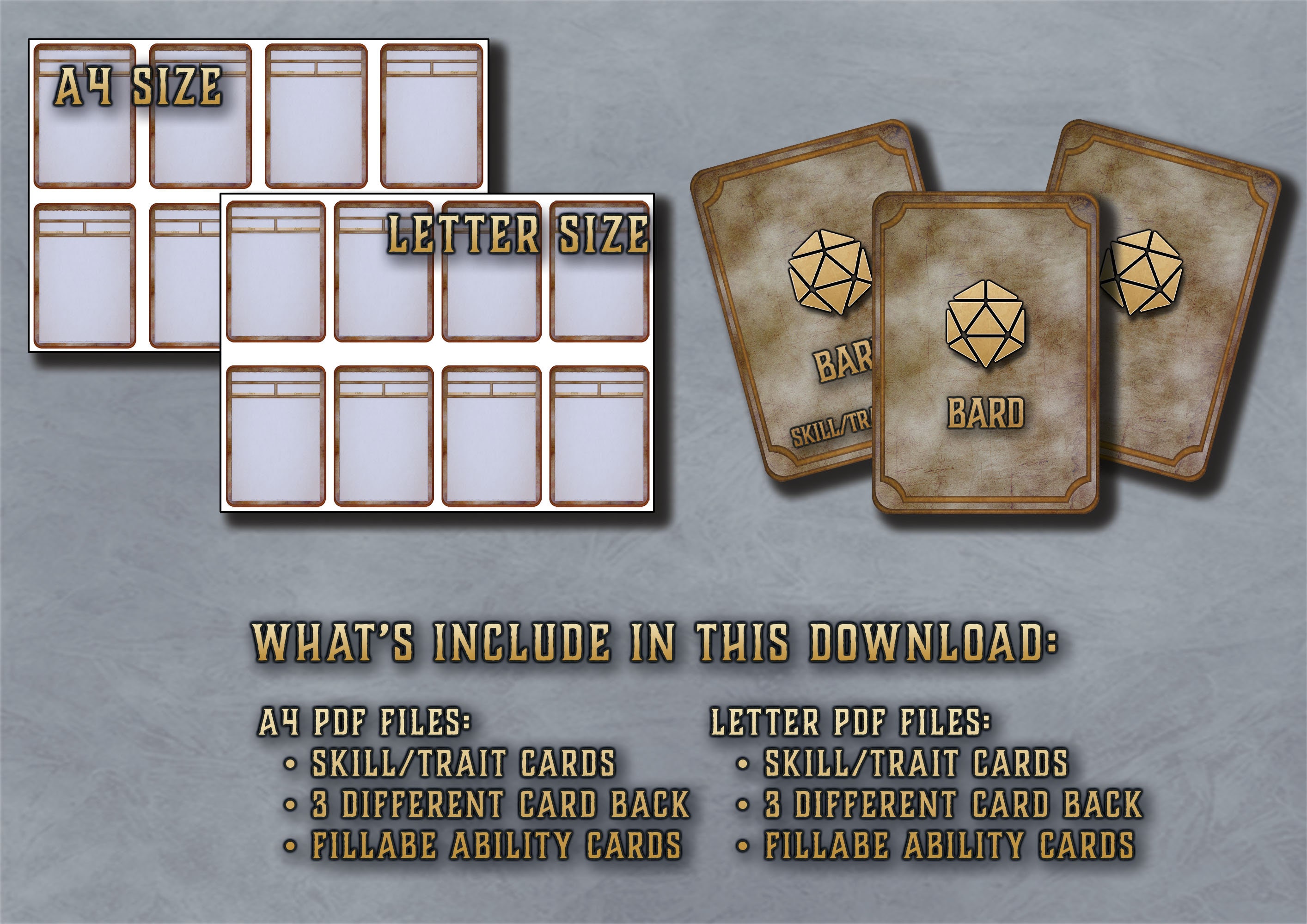 Dnd Bard Skills and Traits Cards Character Skill Cards 5th - Etsy