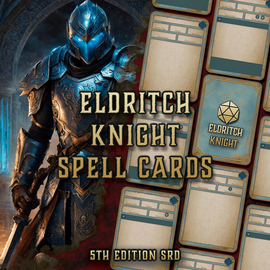 Dnd Eldritch Knight Spell Cards Character Spell Cards 5th Edition Board ...