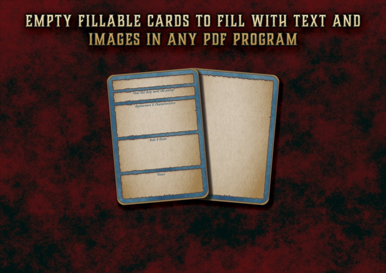 DnD 5e NPC Fillable Cards Printable | 5e Character Tracker PDF ...