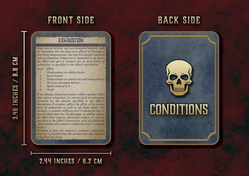 Dnd 5E Condition Cards | Status Effects Tracker | Printable PDF ...