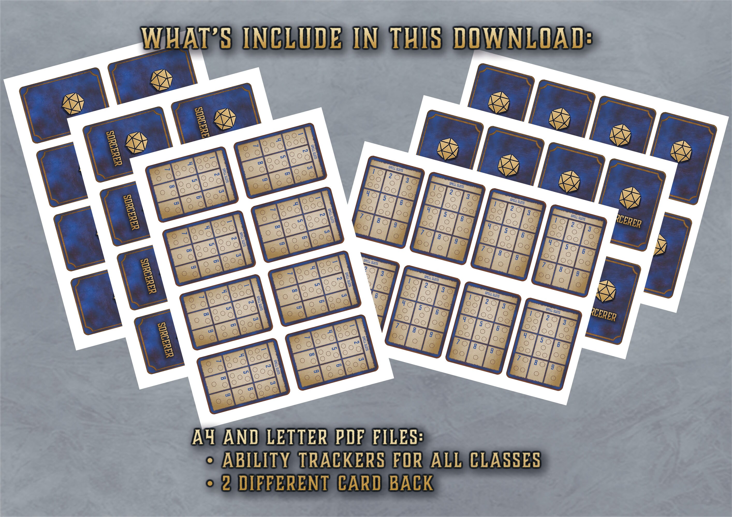 Dnd Ability Trackers Cards Character Abilities Cards 5th Edition Board ...