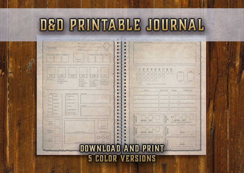 Printable DnD Character Sheet 5e Dnd Character Sheet D&D Campaign ...