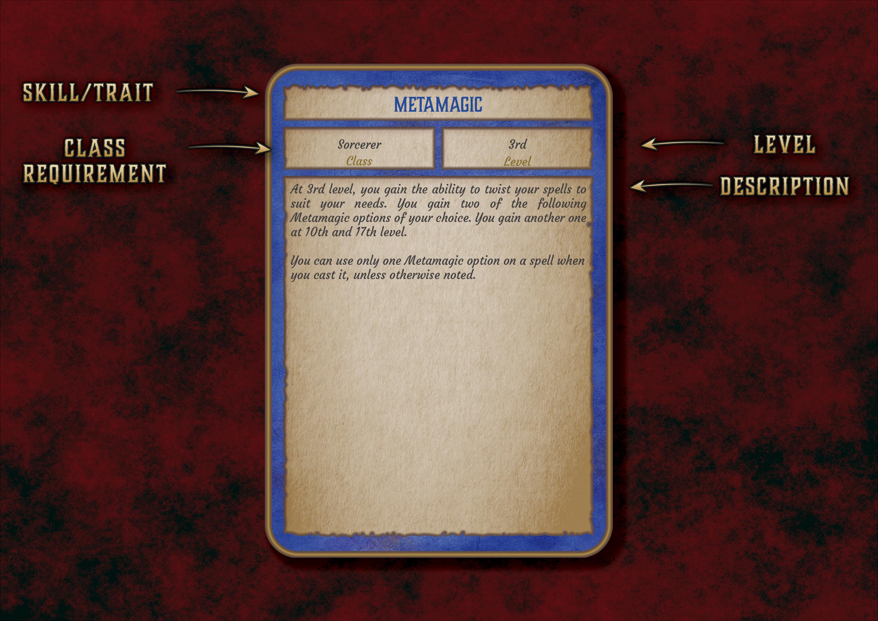 Dnd Sorcerer Class Cards | Printable Skills & Traits PDF | 5e Character ...