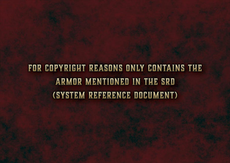 Dnd Armor Cards Printable - 5E Character Equipment Reference PDF - Digital Armor Deck for ...