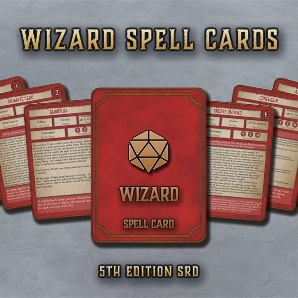 Dnd Wizard Cards - Etsy