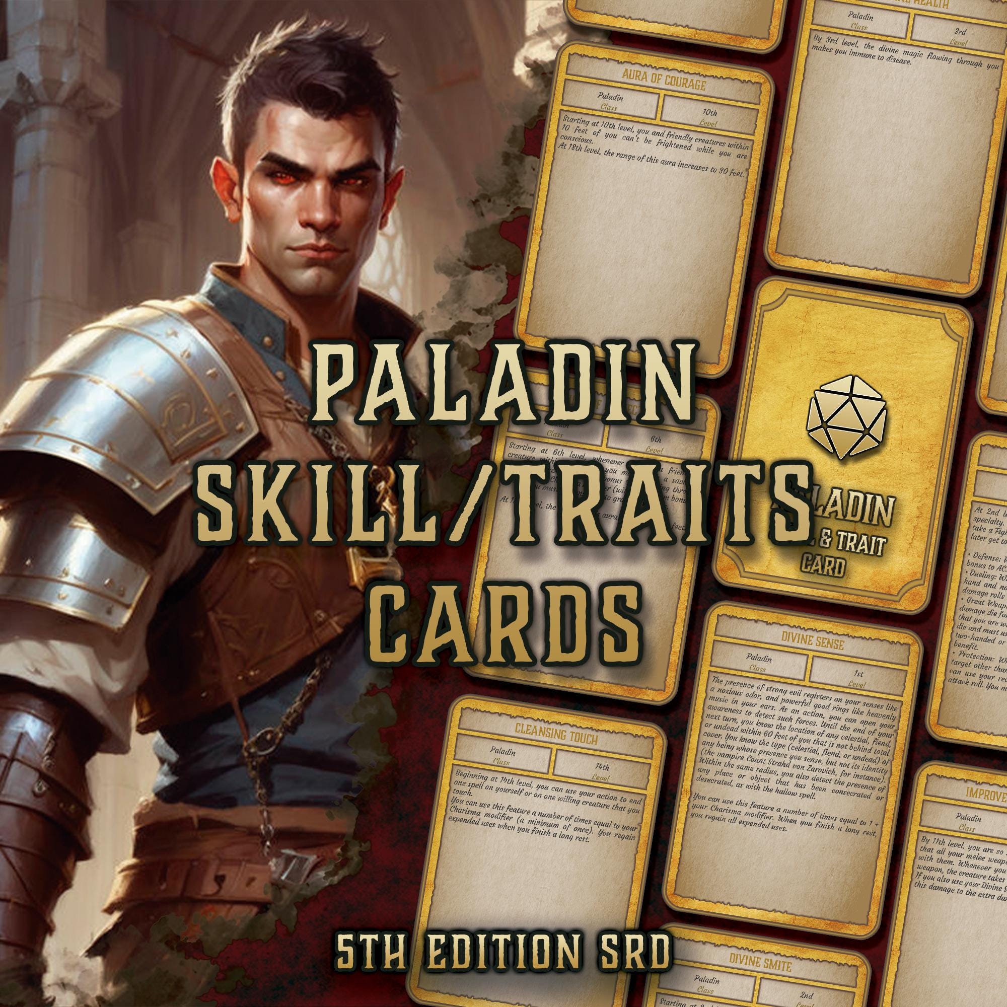 Dnd Paladin Skills and Traits Cards | Character Skills Cards | 5th ...