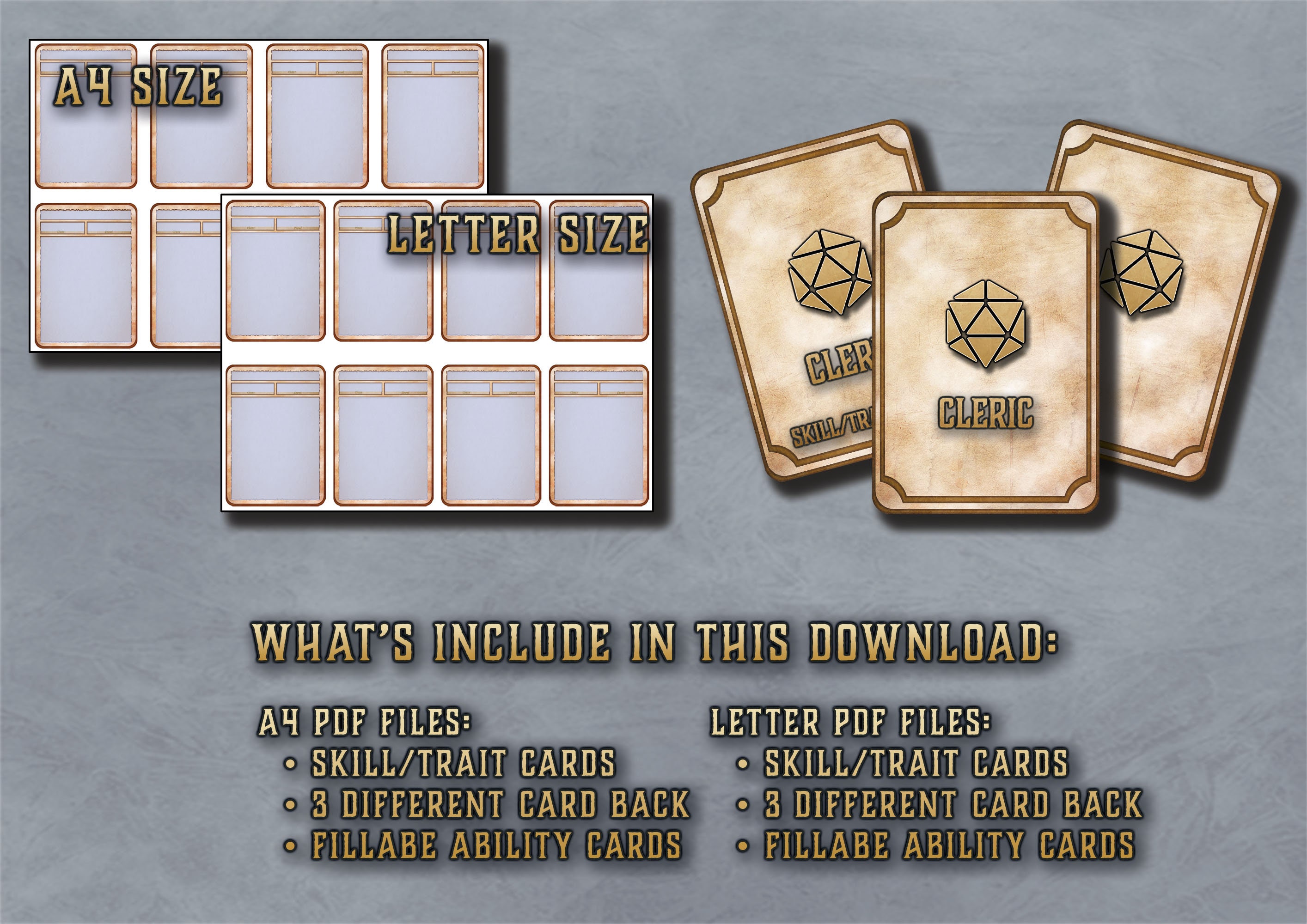 Dnd Cleric Skills and Traits Cards Character Skill Cards 5th Edition ...