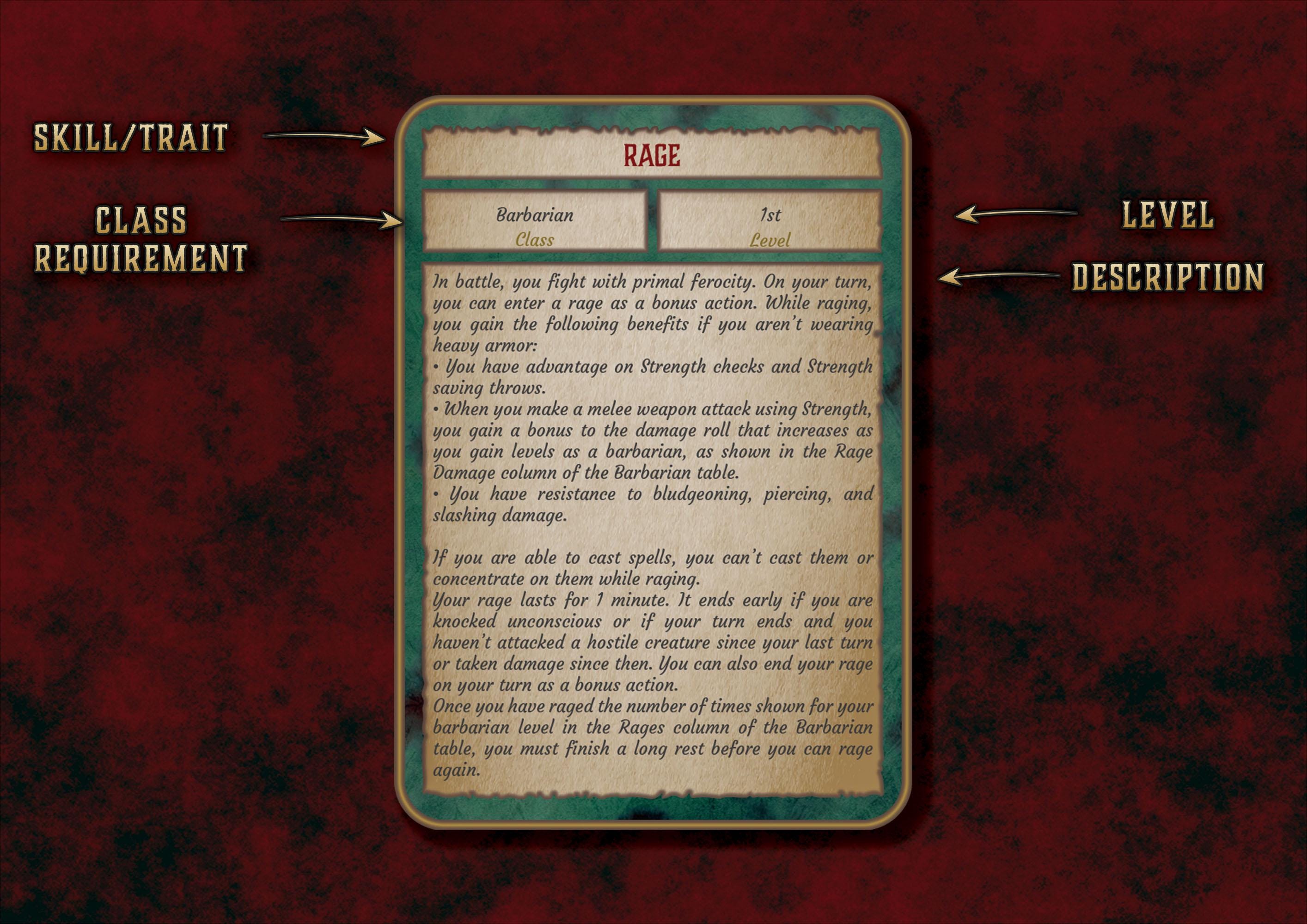 Dnd Barbarian Skills and Traits Cards 5E | 2014 & 2024 | Digital ...