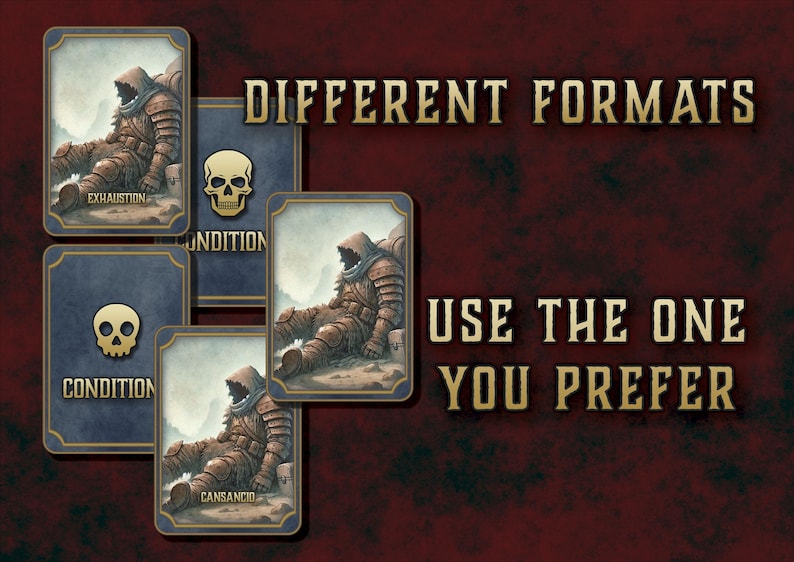 DnD 5e Illustrated Condition Cards Printable | Status Effect Deck PDF ...