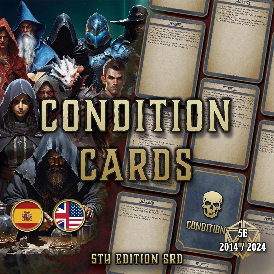 Dnd 5e Condition Cards Printable | 5e Status Effects PDF 2014–2024 ...