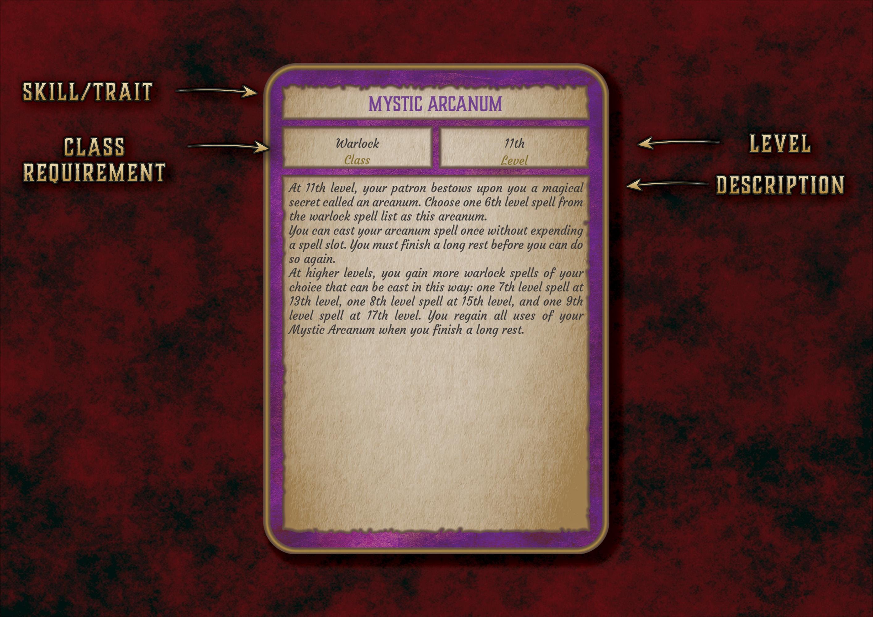 Dnd Warlock Skills and Traits Cards 5E | 2014 & 2024 | Digital ...