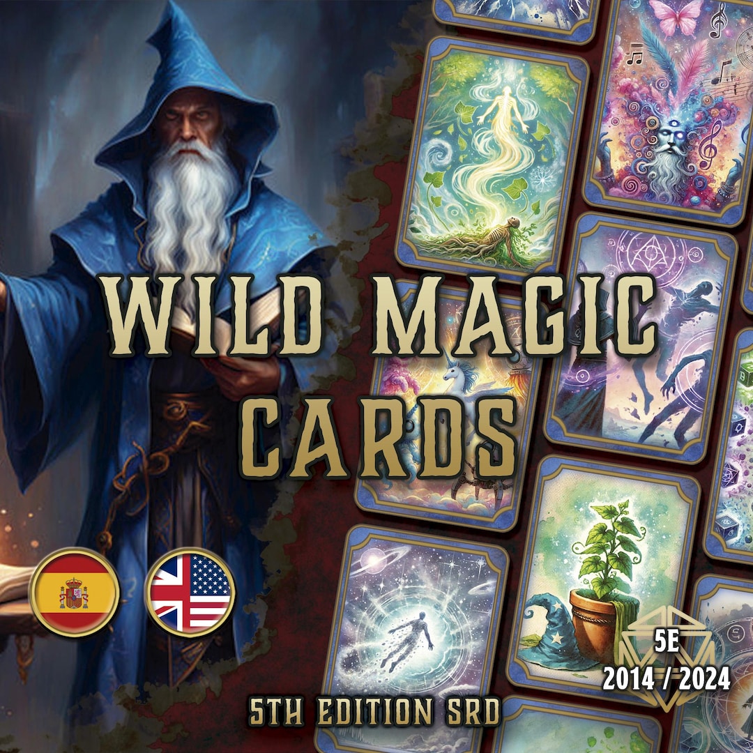 Dnd 5e Wild Magic Surge Cards Printable | Illustrated Chaotic Magic PDF ...