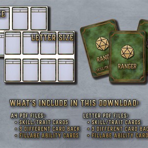 Dnd Ranger Skills and Traits Cards Character Skill Cards - Etsy