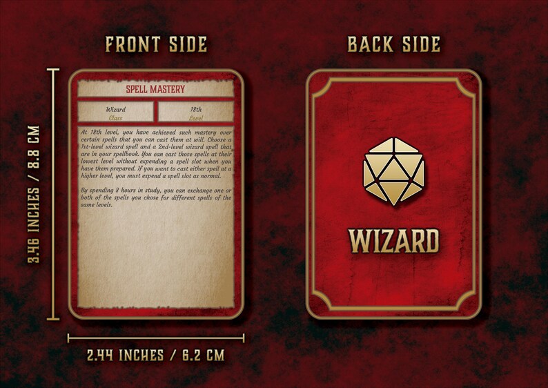 Dnd Wizard Skills and Traits Cards | Character Skills Cards | 5th ...