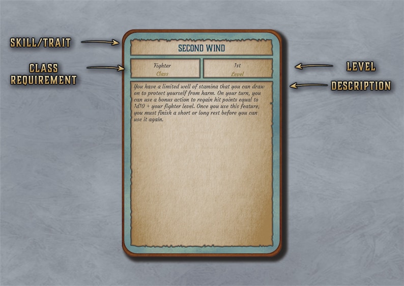 Dnd Skills and Traits Cards for Every Class Character Skills Cards 5th ...