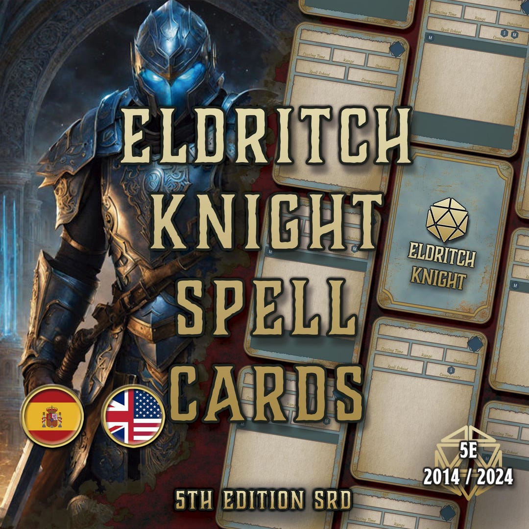 Dnd Eldritch Knight Spell Cards - 5E Fighter Spells PDF 2014–2024 ...