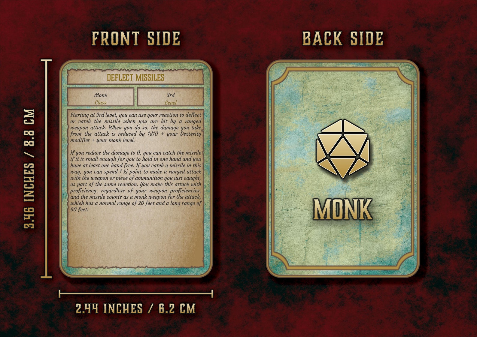 Dnd Monk Skills and Traits Cards Character Skills Cards 5th Edition ...