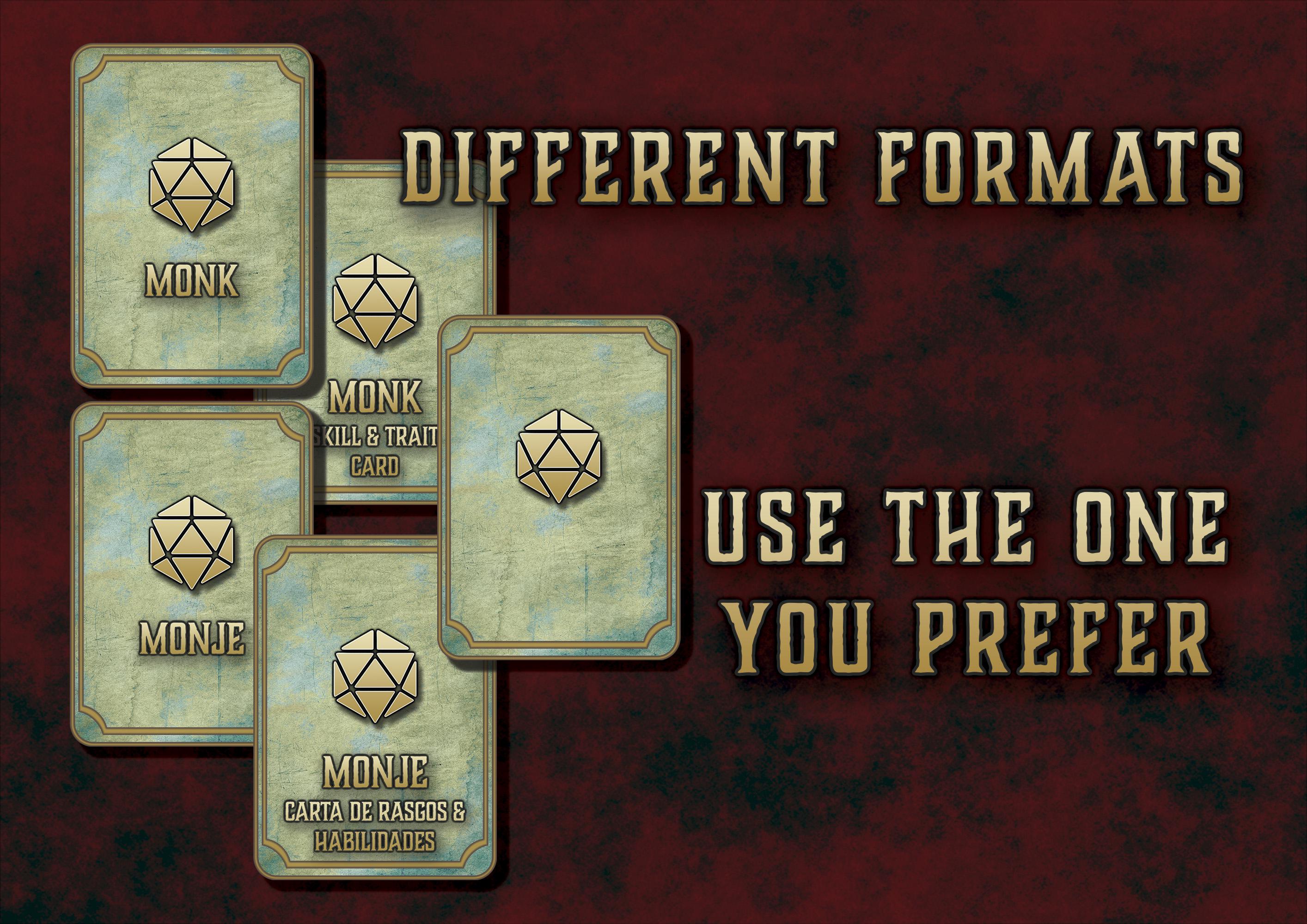 Dnd Monk Skills and Traits Cards | Character Skills Cards | 5th Edition ...