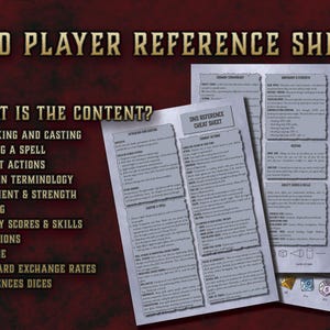 Dnd 5e Player Reference Cheat Sheet Printable | 5e Rules Summary PDF ...