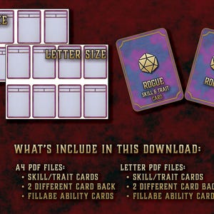 Dnd 5e Rogue Class Cards Printable | 5e Skills & Traits PDF 2014–2024 ...