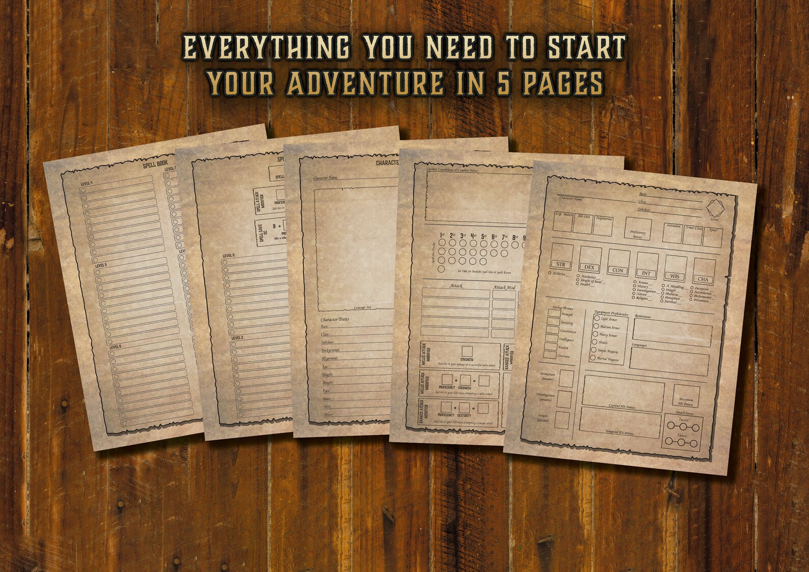 Printable Dnd Short Character Sheet 5e D&D Campaign Journal Dnd 5e ...
