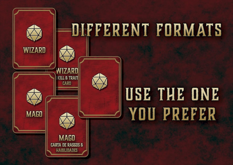 Dnd Wizard Skills and Traits Cards | Character Skills Cards | 5th ...