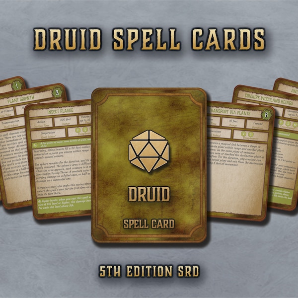 Druid Spell Cards - Etsy