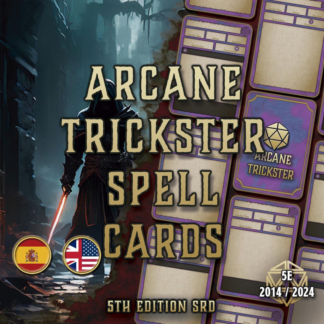 Dnd Arcane Trickster Spell Cards - Printable Magic PDF for Rogues ...